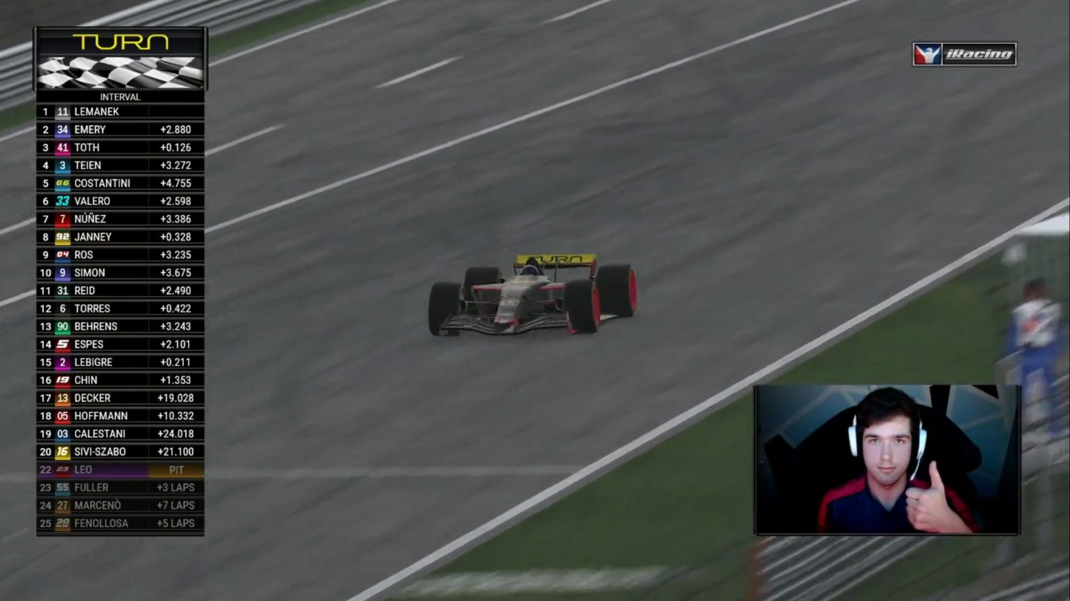 Thumbs up! Lemanek takes second Grand Prix Turn Racing iRacing Series ...